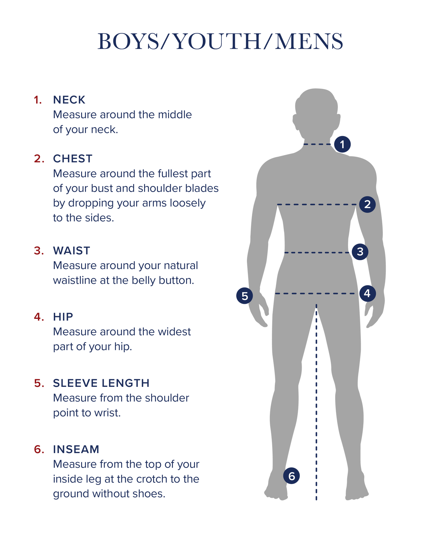 Sizing Guide – Peninsula Grammar