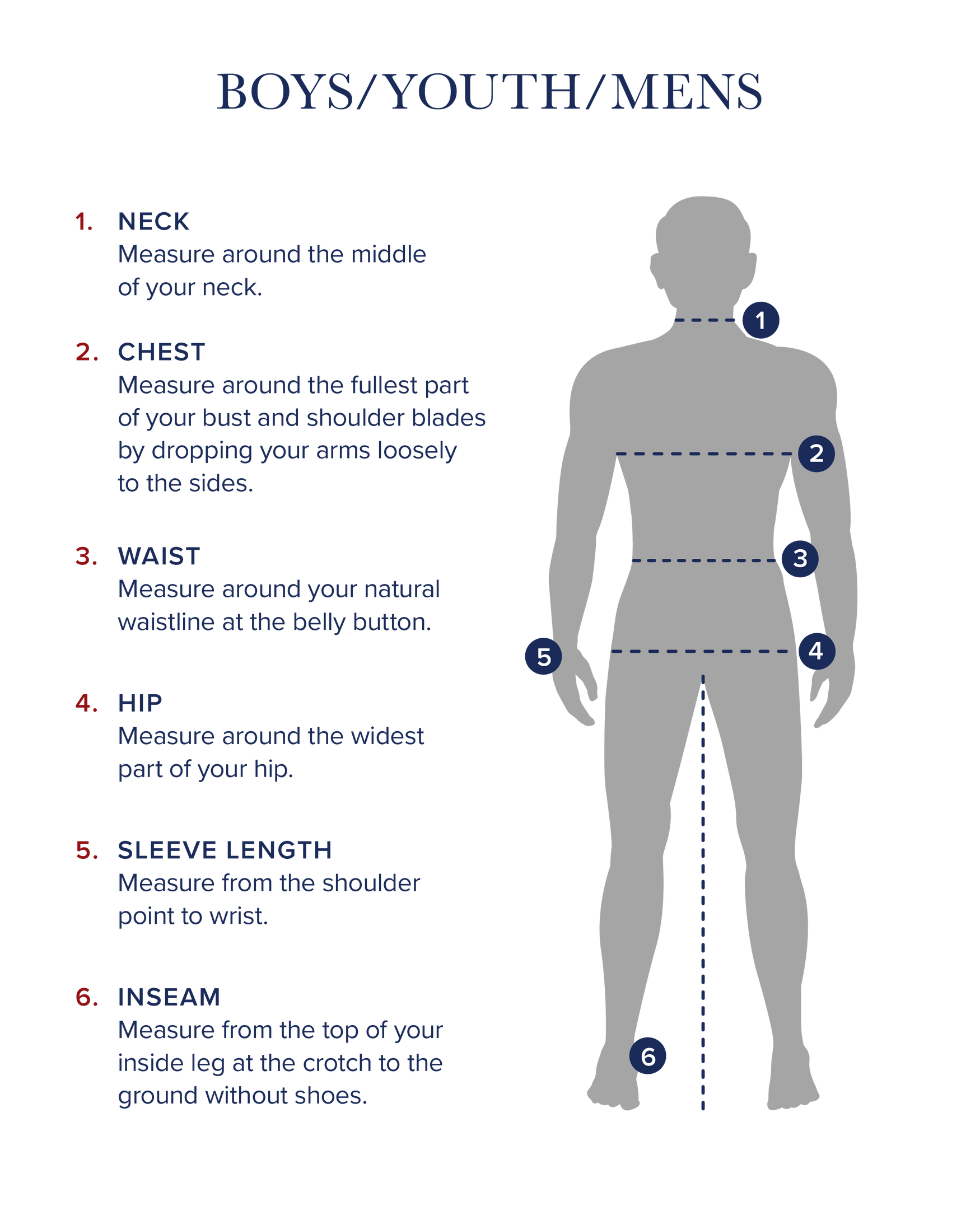 Sizing Guide – Peninsula Grammar