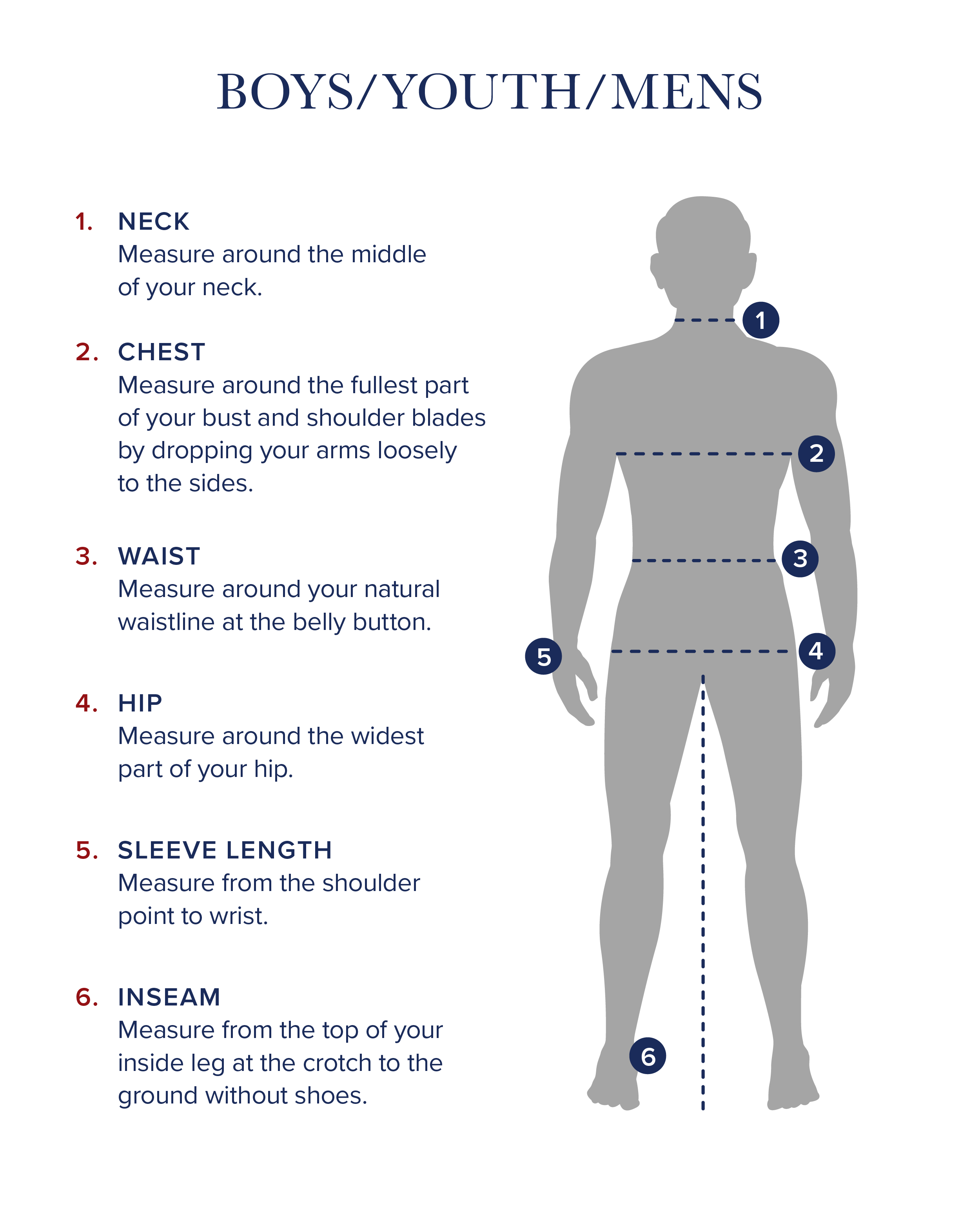 Sizing Guide – Peninsula Grammar